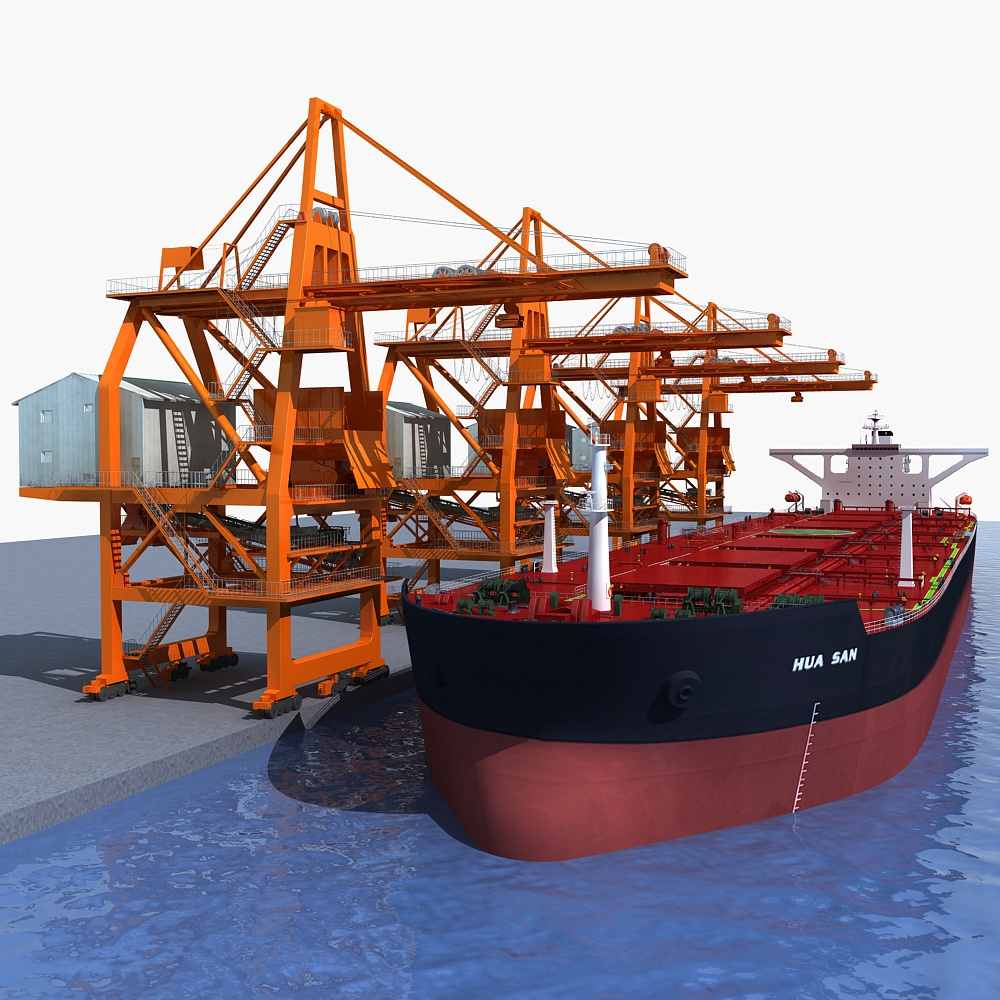 3D ship unloader crane bulk carrier model - TurboSquid 1389317