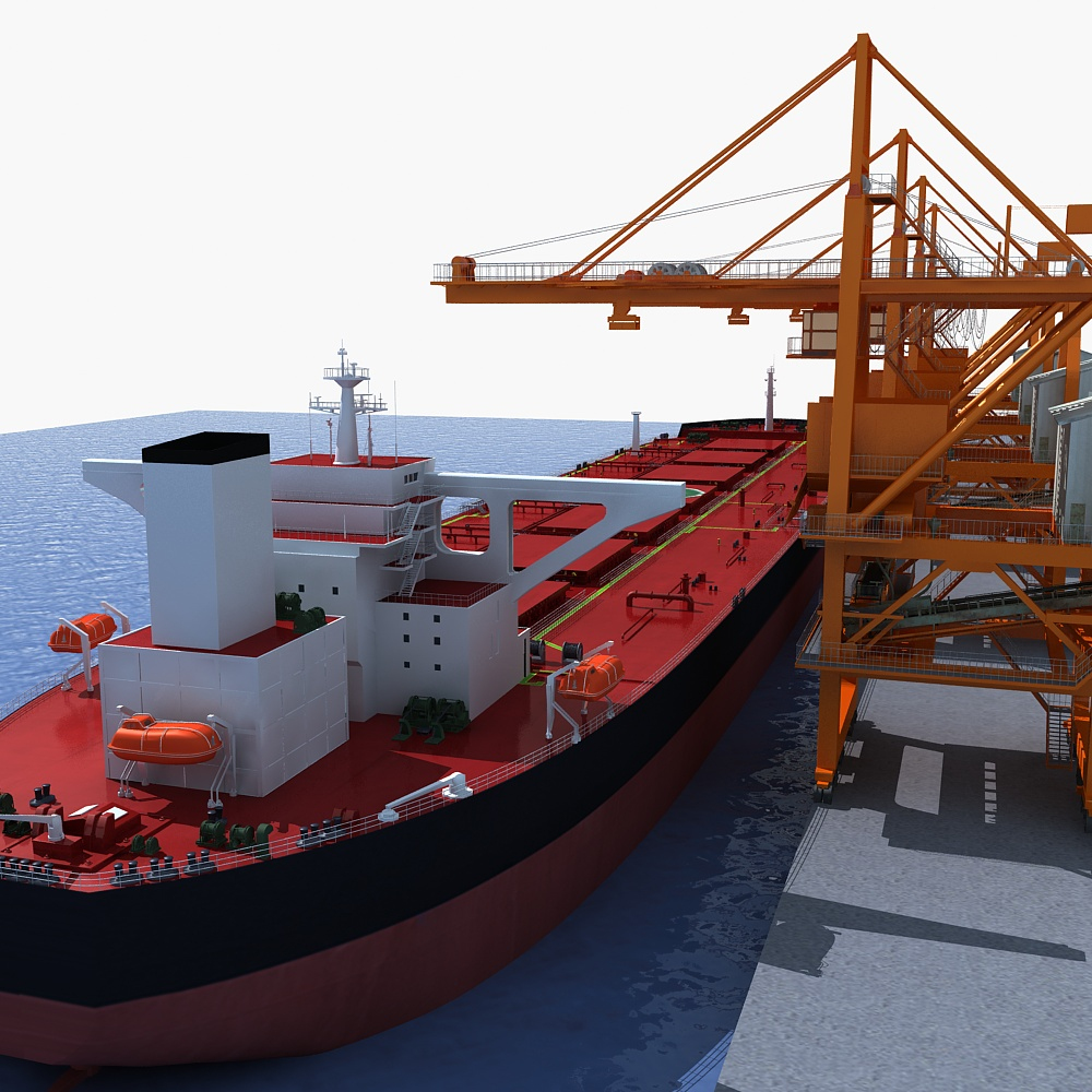 3D ship unloader crane bulk carrier model - TurboSquid 1389317
