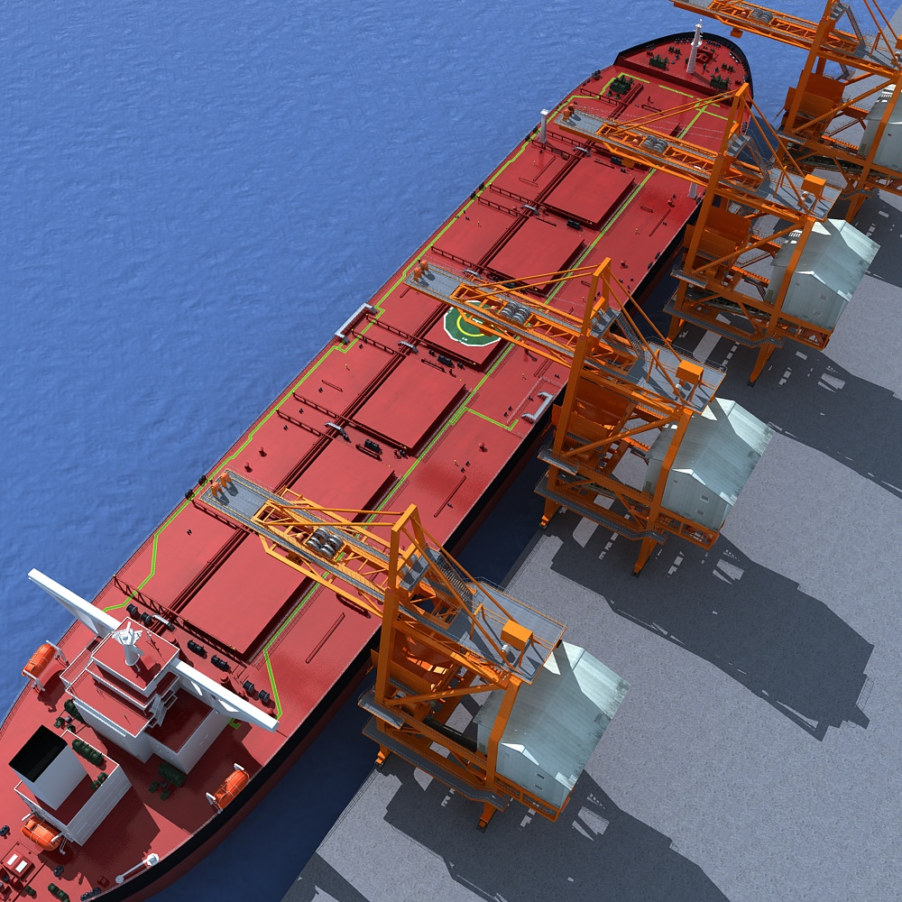 3D ship unloader crane bulk carrier model - TurboSquid 1389317