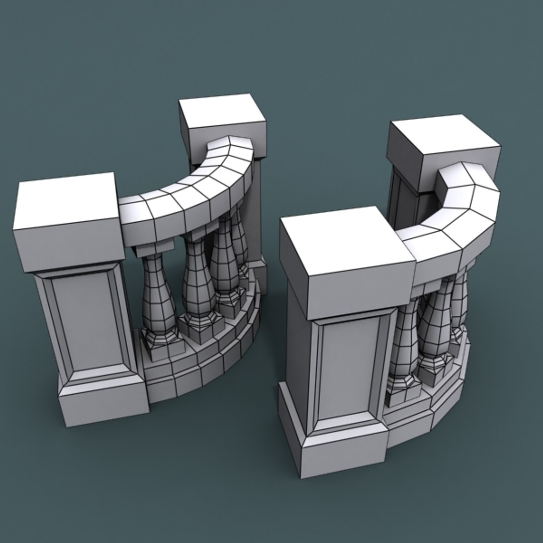 3d Model Curve Balustrade Bend