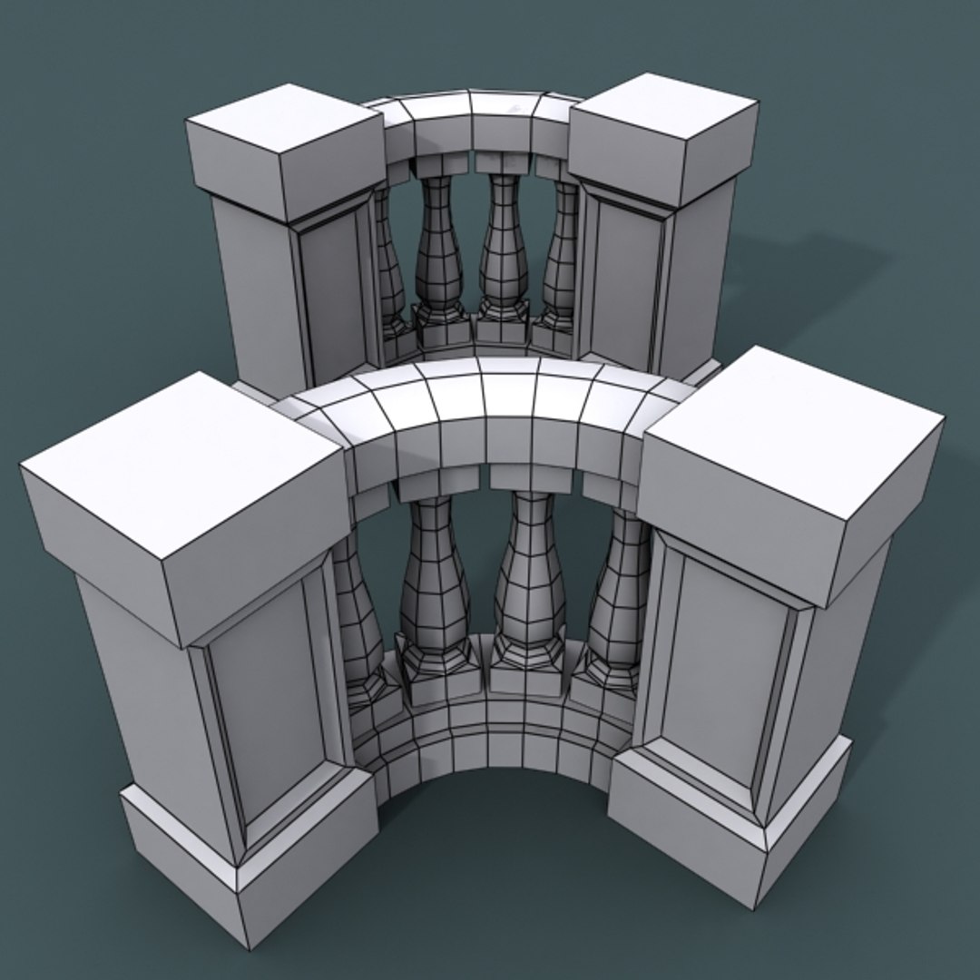 3d Model Curve Balustrade Bend