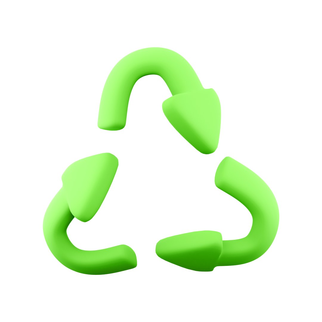 Green Recycling Icon 3D Model - TurboSquid 2066034