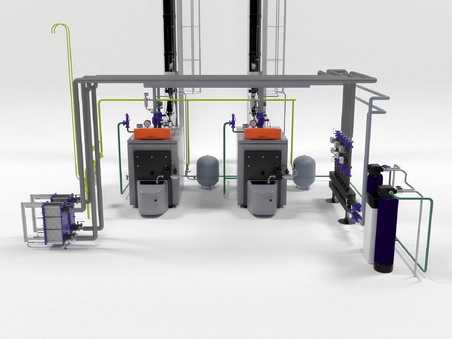 3D Viessmann Vitoplex 300-390 Industrial Boilers Model - TurboSquid 1722648