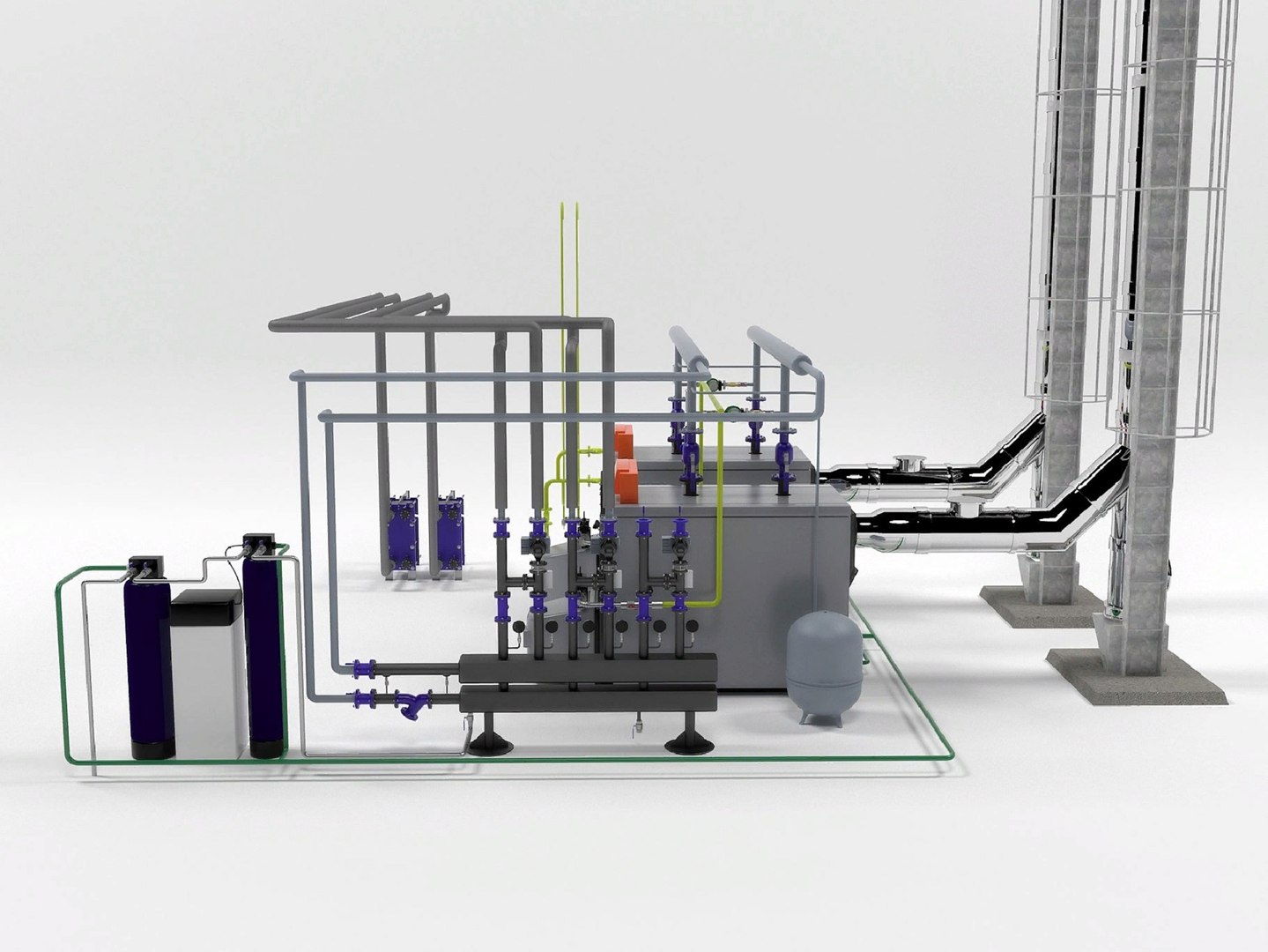 3D Viessmann Vitoplex 300-390 Industrial Boilers Model - TurboSquid 1722648