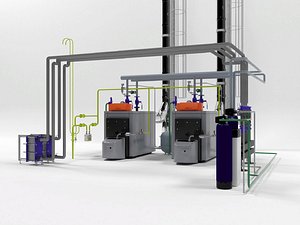 3D industrial boiler room model - TurboSquid 1545839