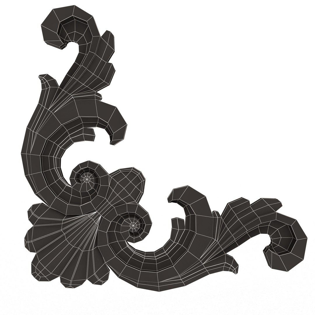 3D Corner Carved Plaster Molding Decoration 013 Model - TurboSquid 1935085