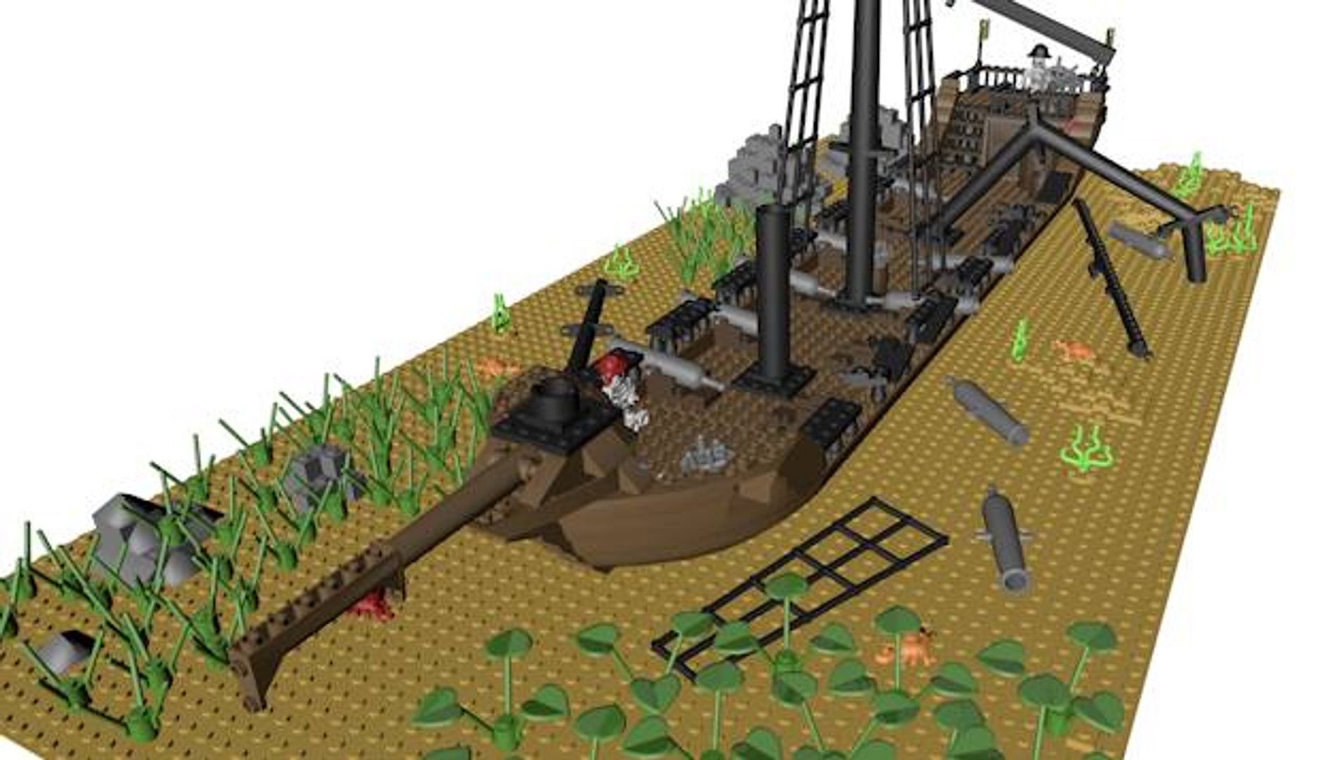 3d Lego Sunken Pirate Ship