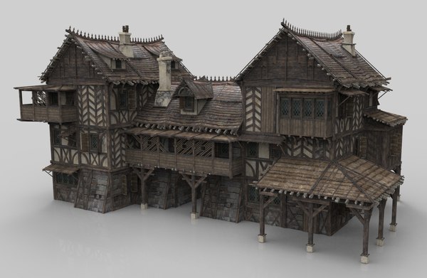 old medieval warehouse 3d obj