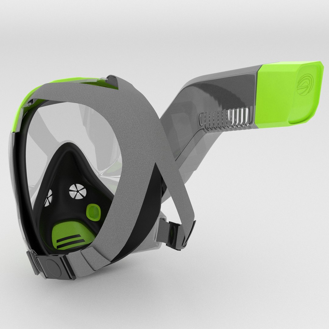 3D Model V3 Face Snorkel Mask Citrus - TurboSquid 2245473