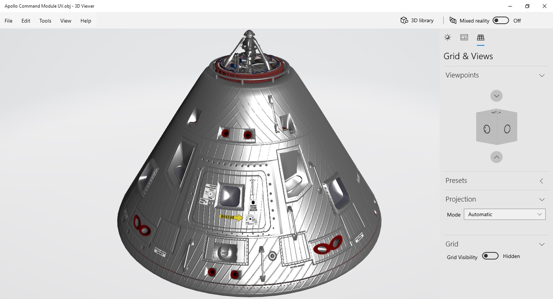 Apollo command module 3D model - TurboSquid 1379101