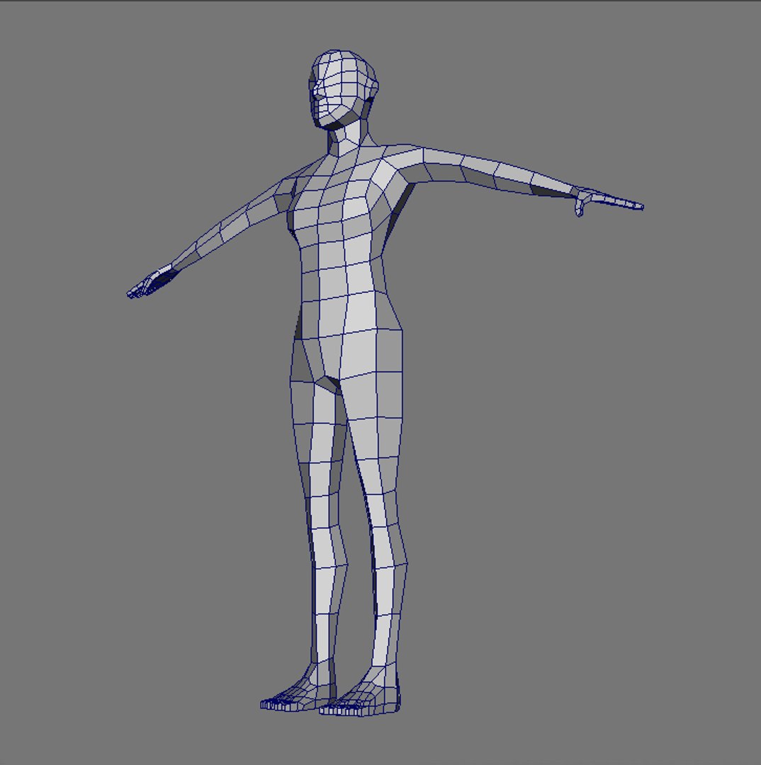 Female Base Mesh Character 3d Obj