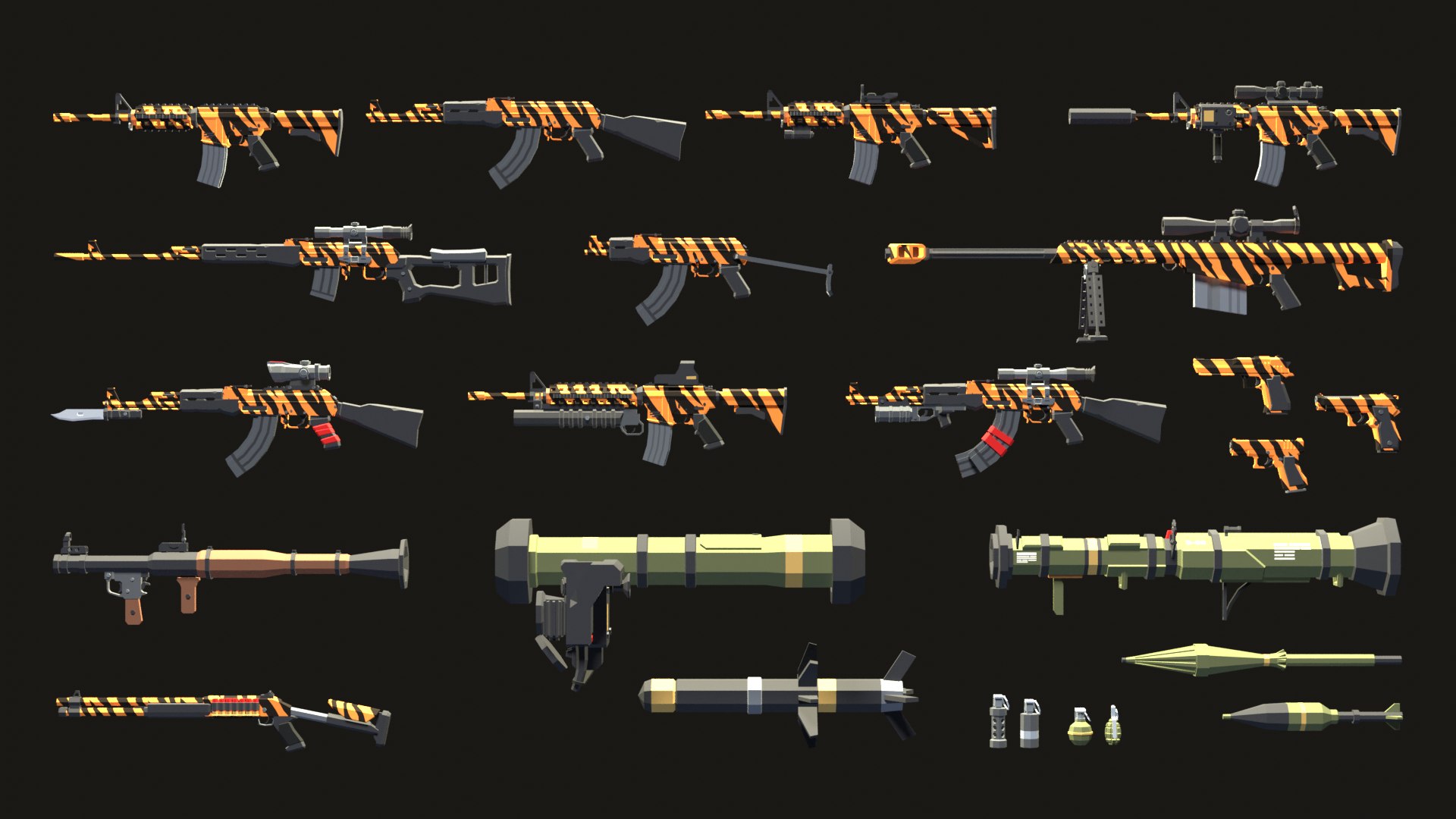 Weapons LowPoly Pack 3D Model - TurboSquid 2046335