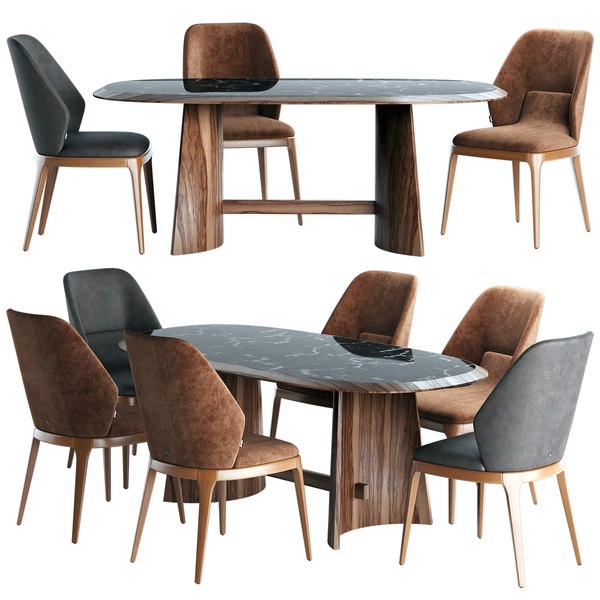 3D dining table chair model - TurboSquid 1655254