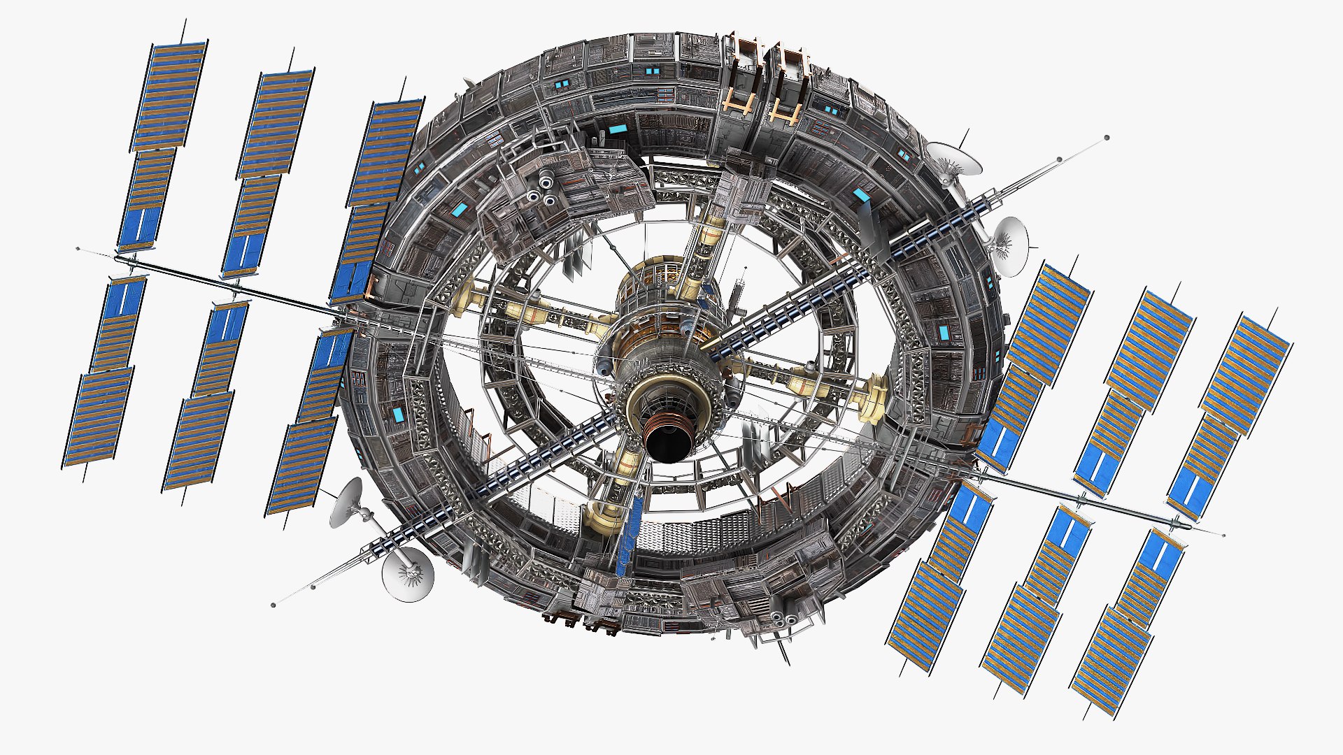 3D Model Futuristic Space Station Structure - TurboSquid 2323182