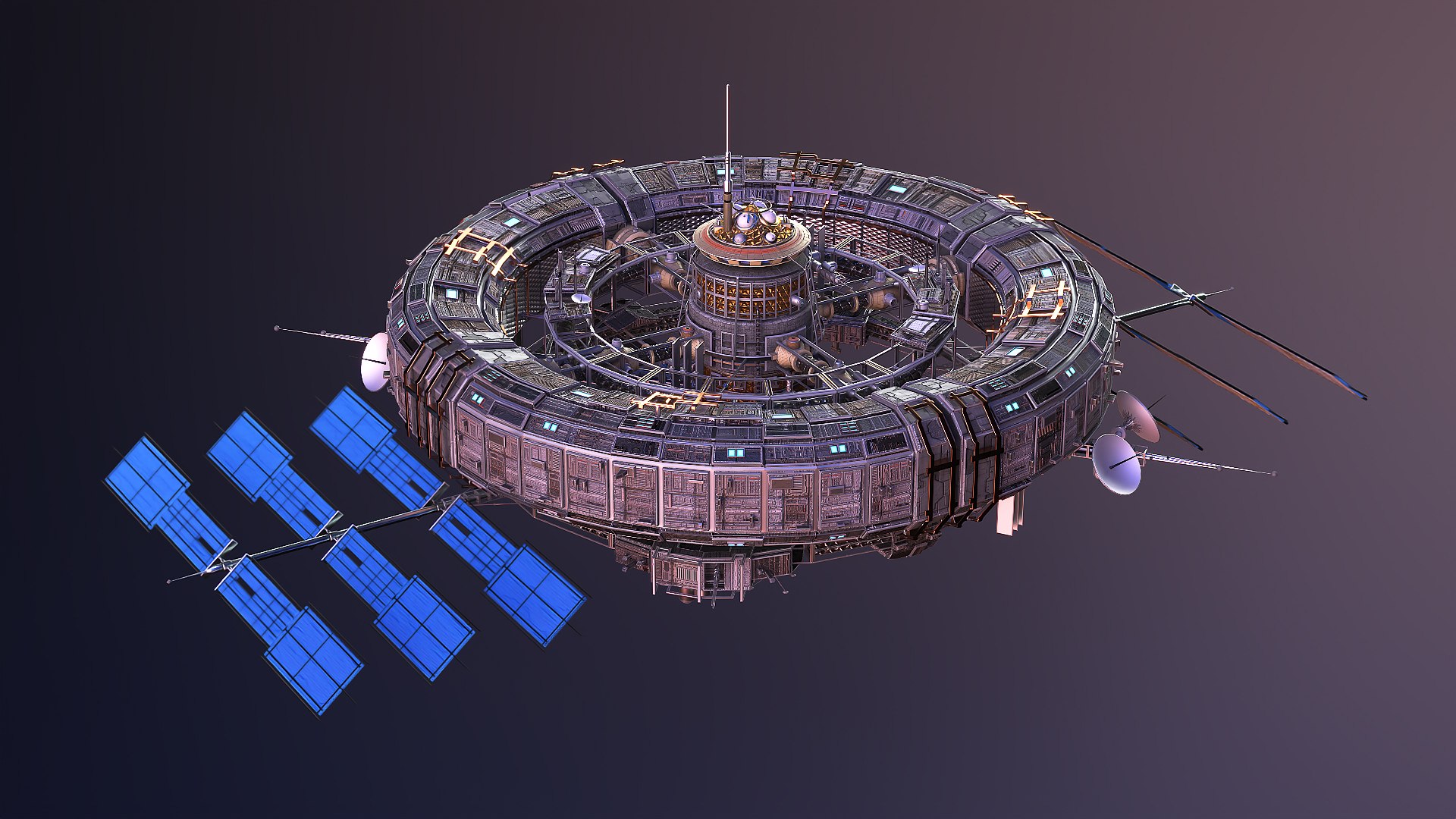 3D Model Futuristic Space Station Structure - TurboSquid 2323182