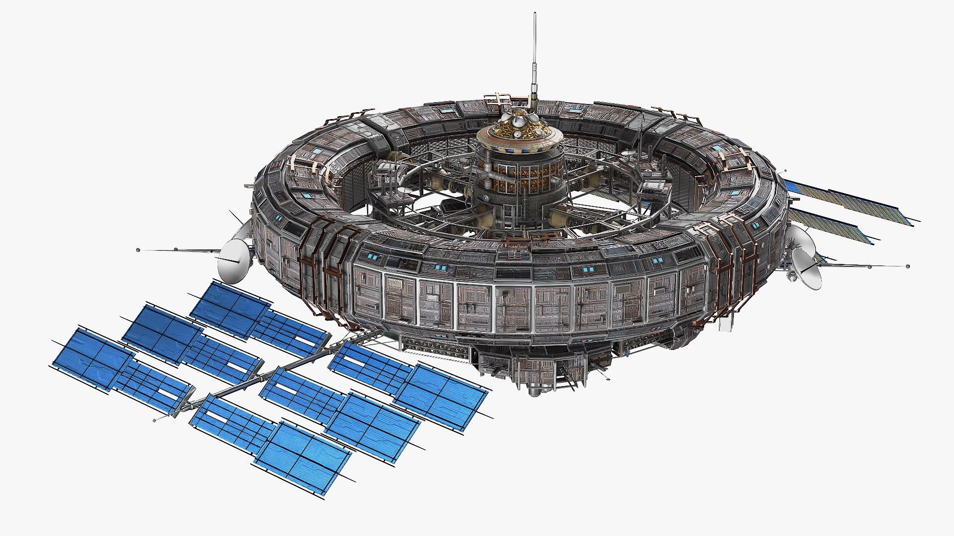 3D Model Futuristic Space Station Structure - TurboSquid 2323182