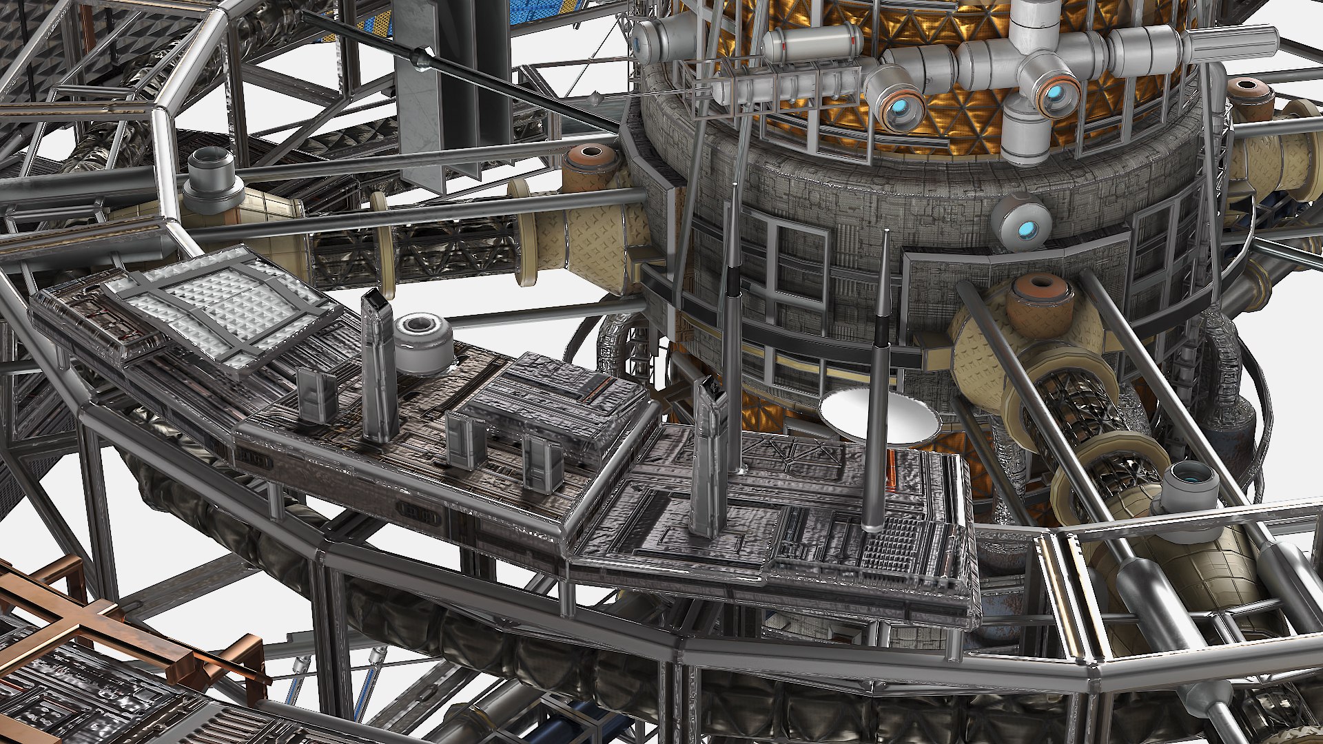 3D Model Futuristic Space Station Structure - TurboSquid 2323182