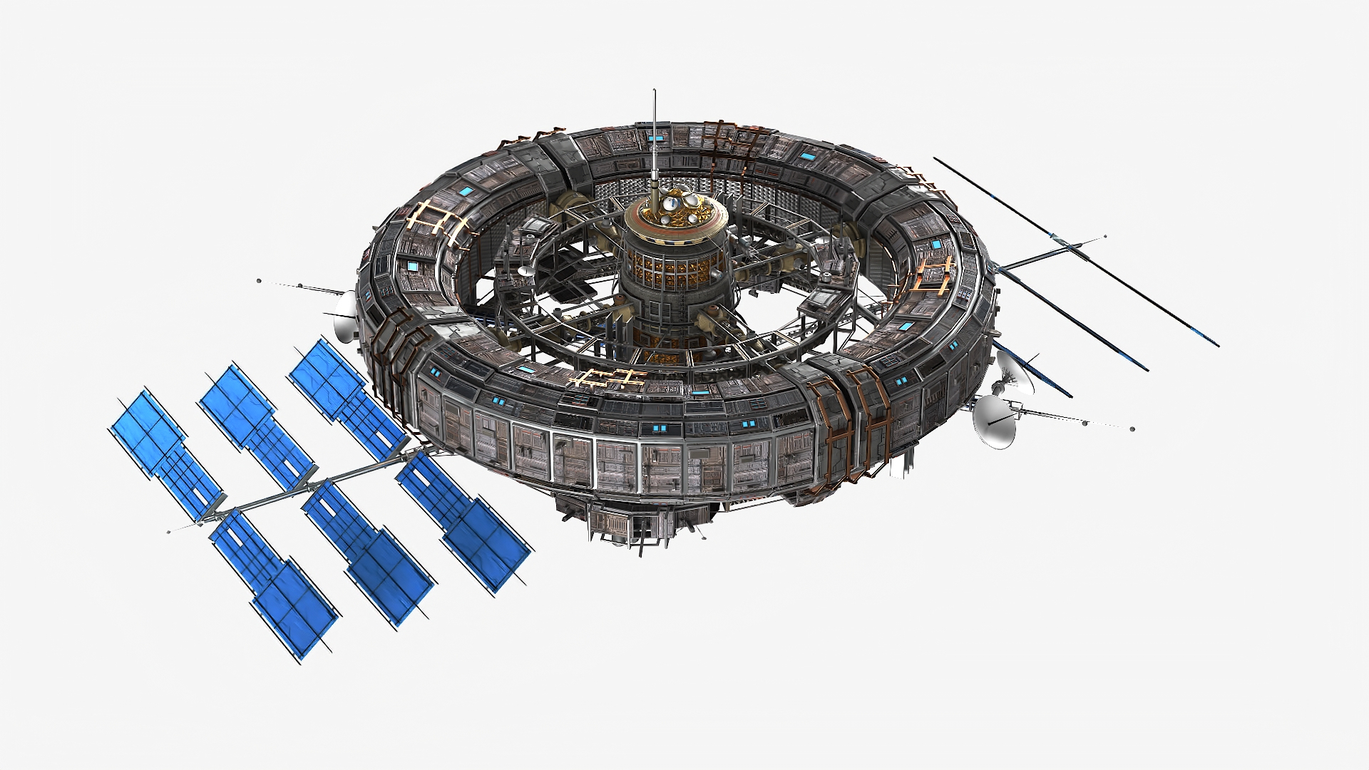 3D Model Futuristic Space Station Structure - TurboSquid 2323182