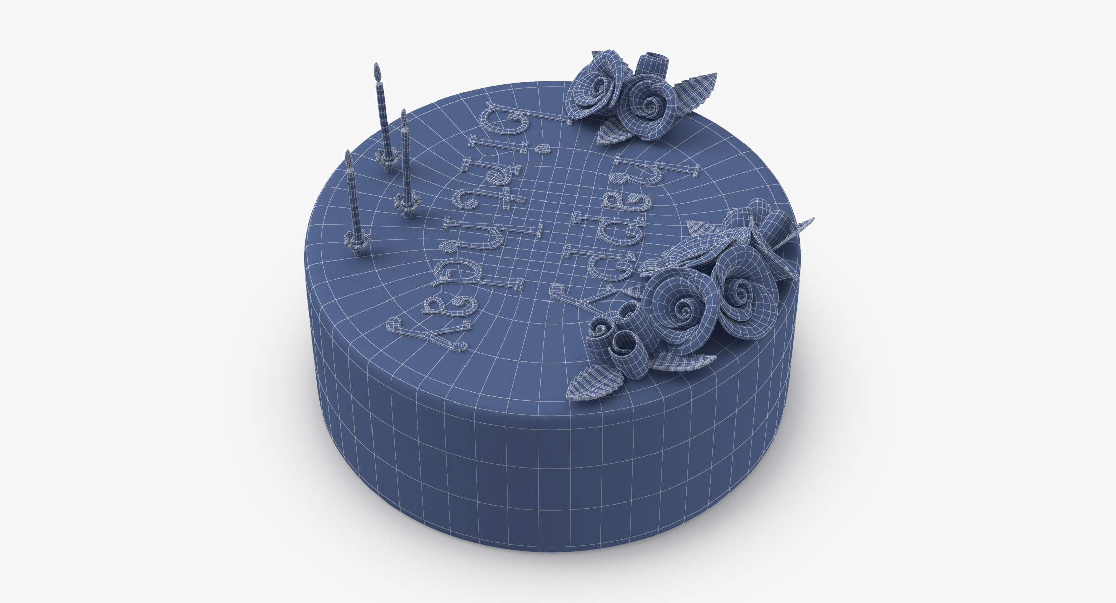 birthday cake candles 02 obj