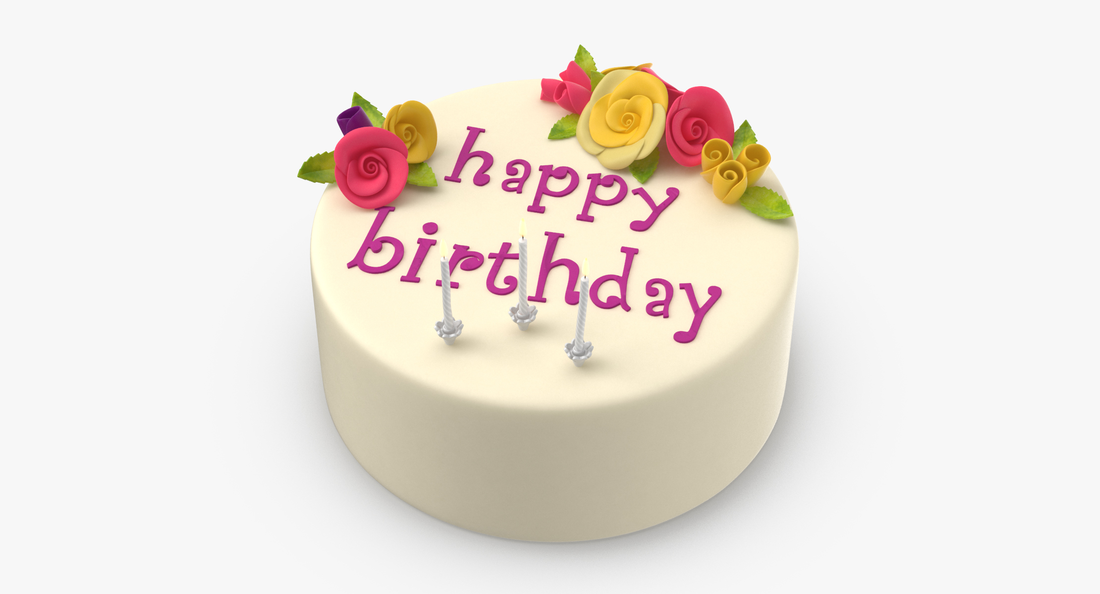 birthday cake candles 02 obj