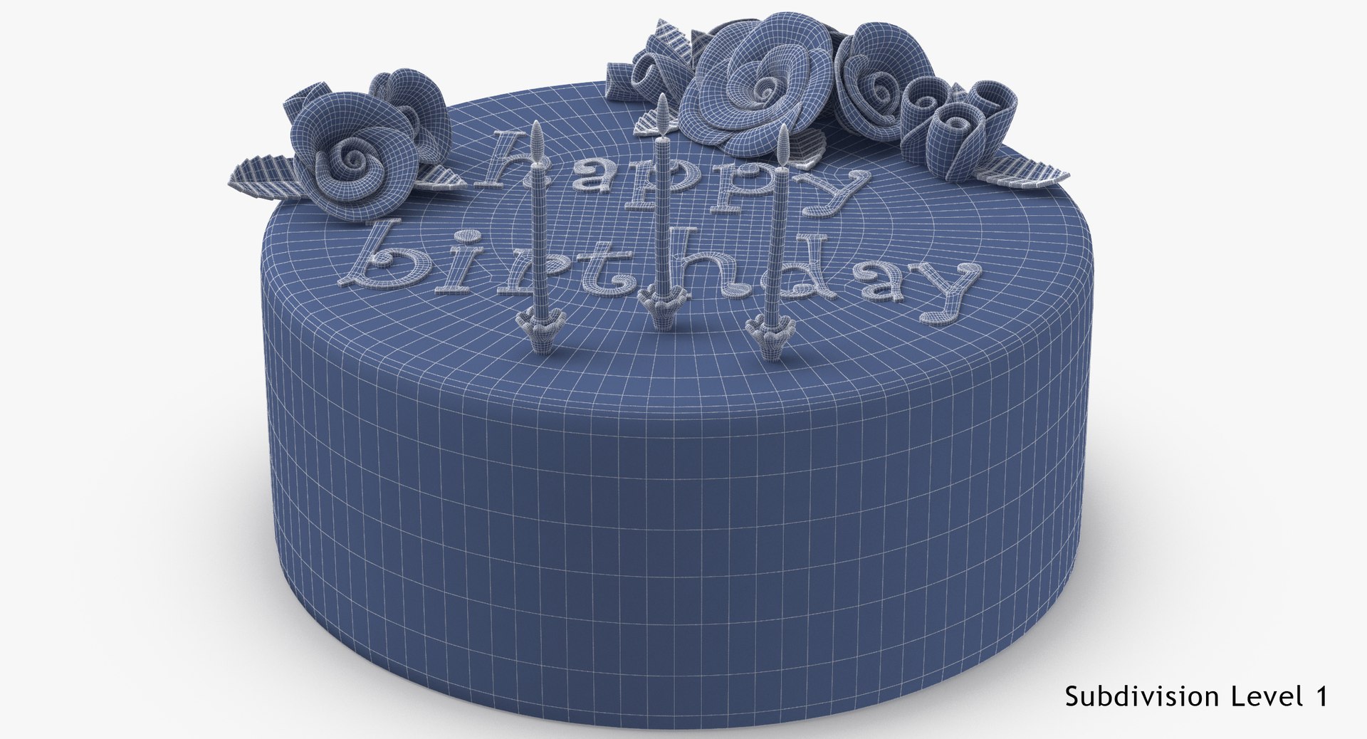 Birthday Cake Candles 02 Obj