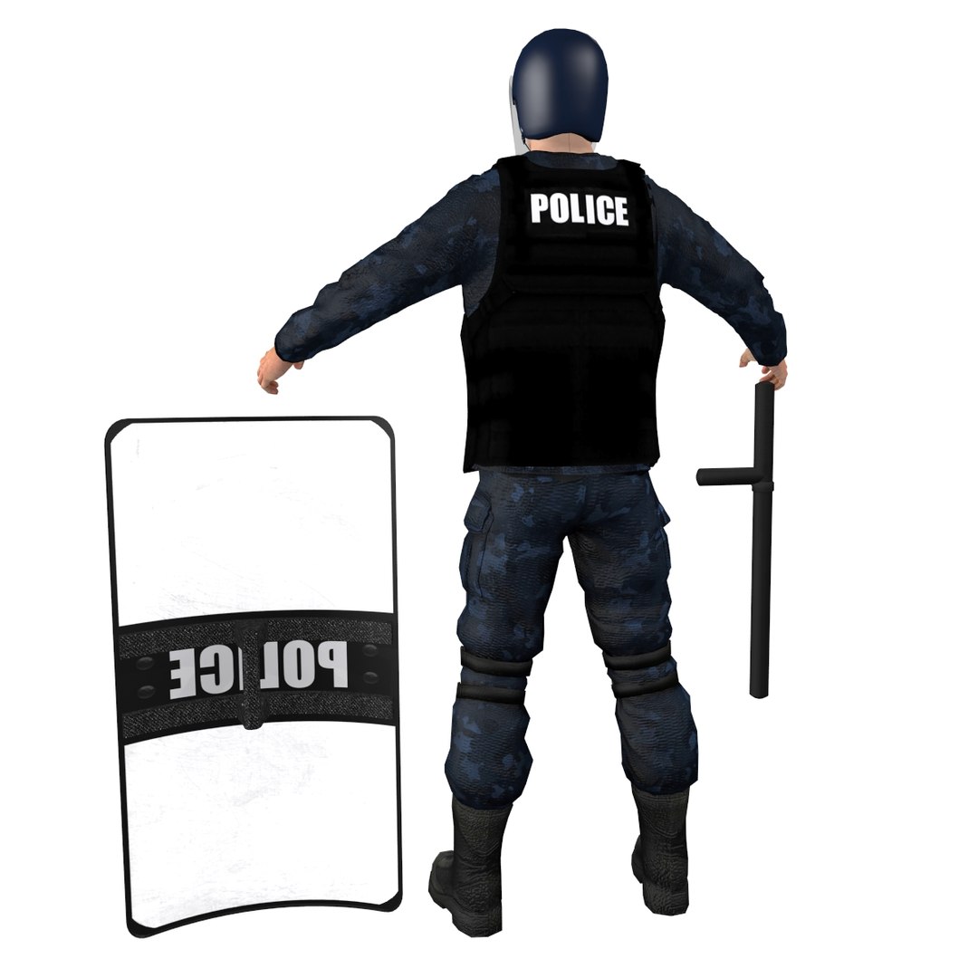 Riot Police Officer 3d Obj