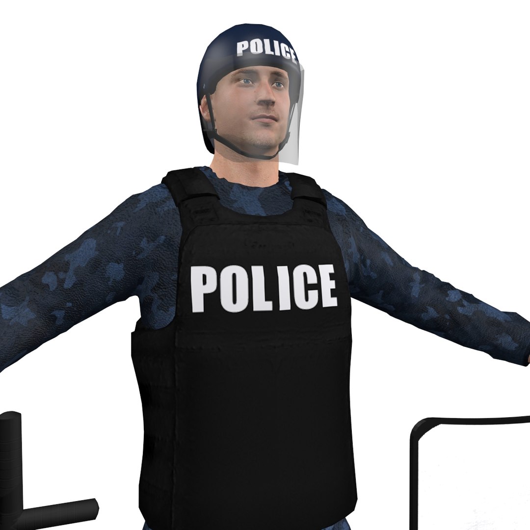 Riot Police Officer 3d Obj