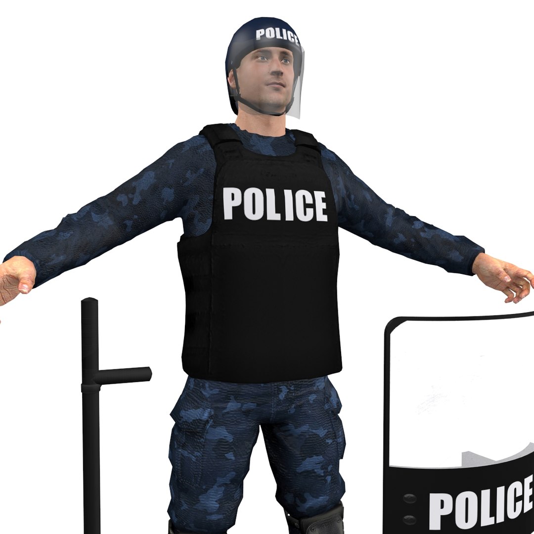 Riot Police Officer 3d Obj