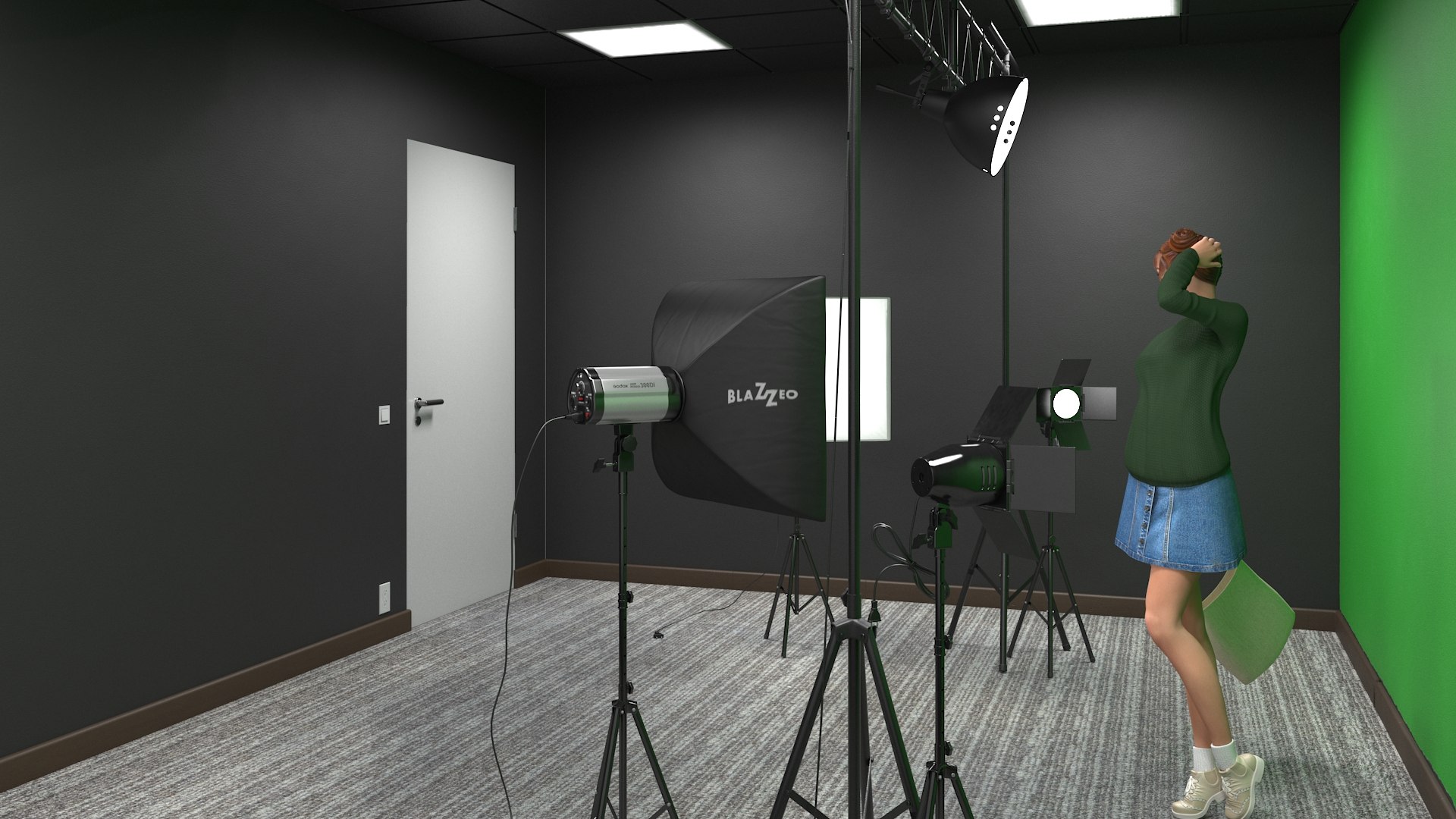 Female Character In Photo Studio Setup 3D - TurboSquid 2302649