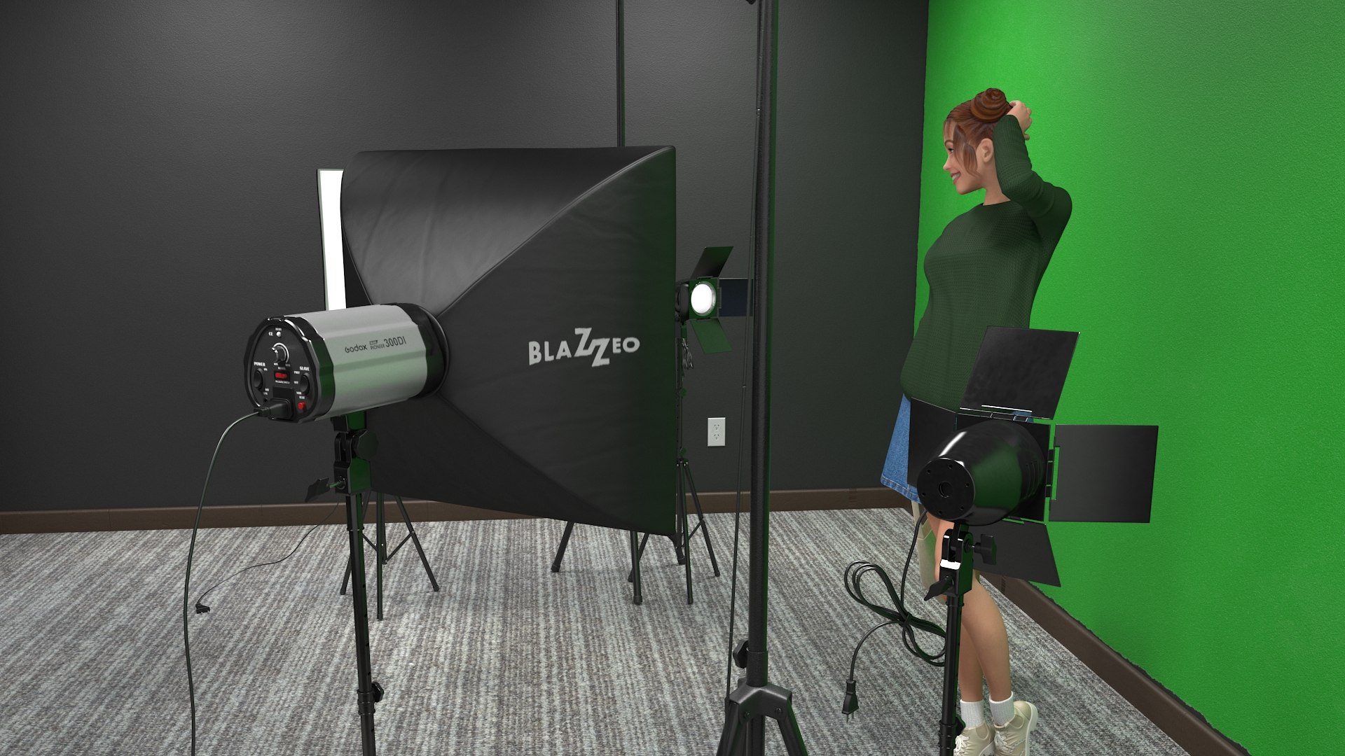 Female Character In Photo Studio Setup 3D - TurboSquid 2302649