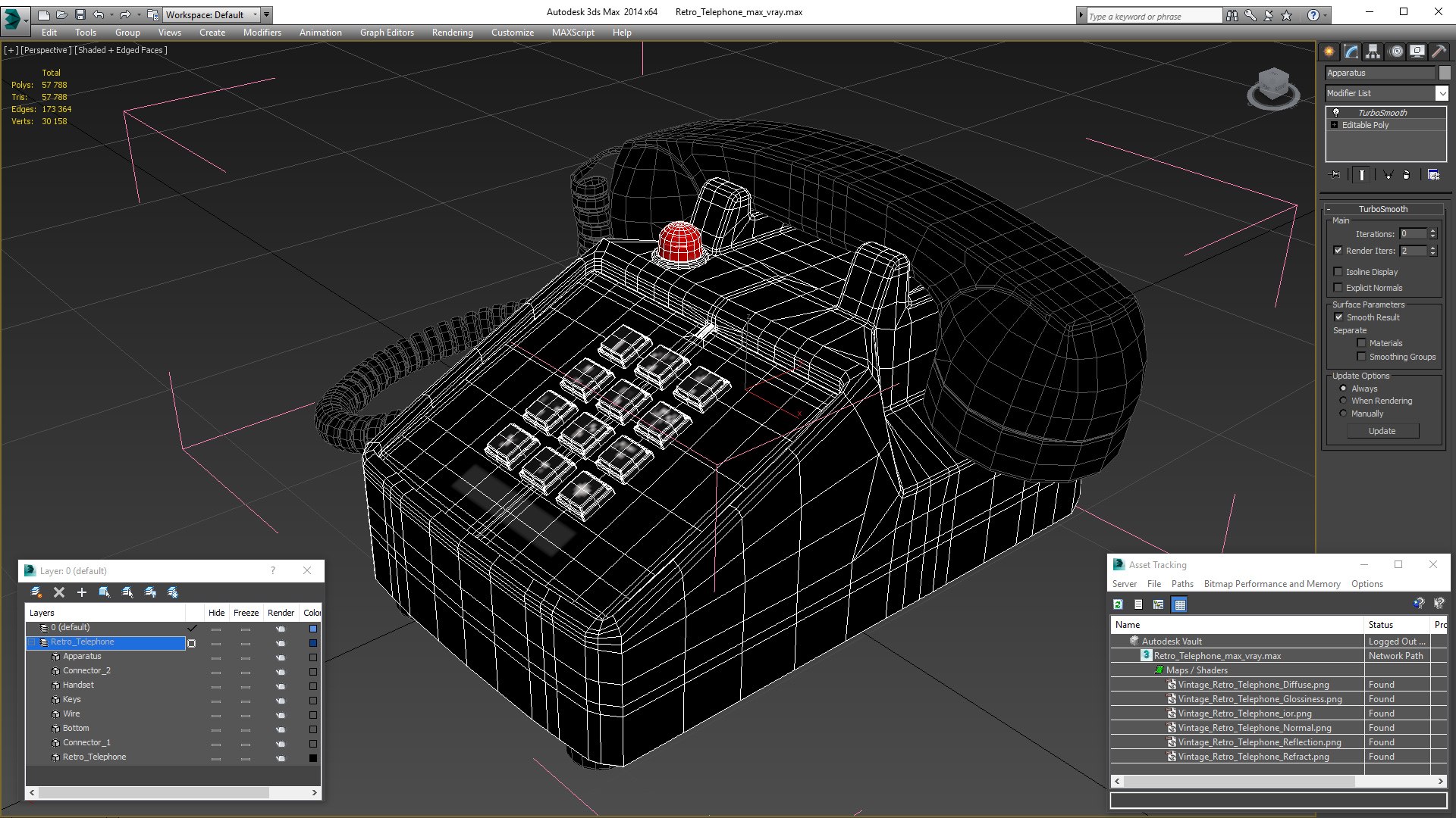 3D Retro Telephone Model - TurboSquid 1789439