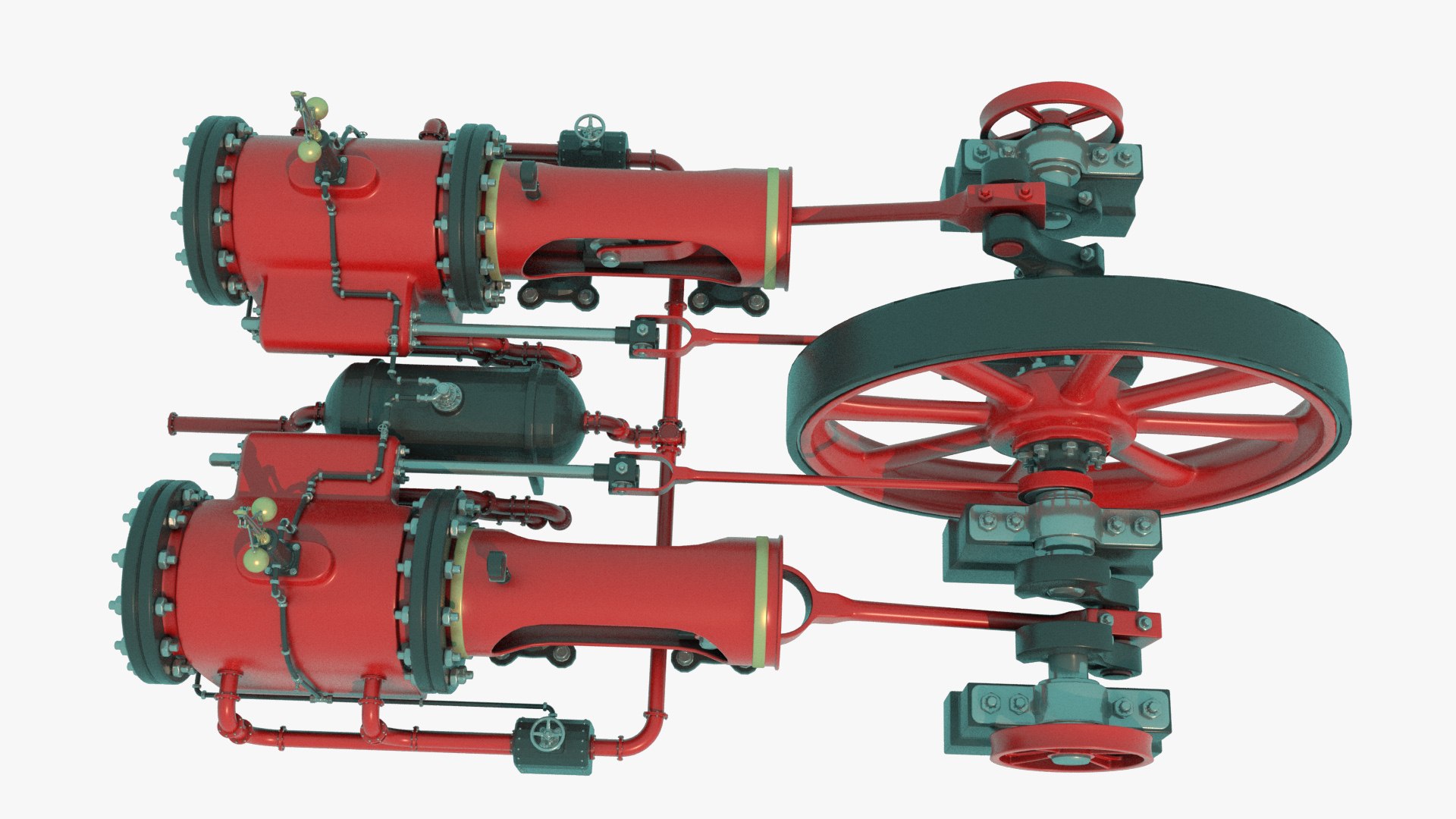 Engine Three Piece With Animation Steam Fuel Electric 3D Model ...