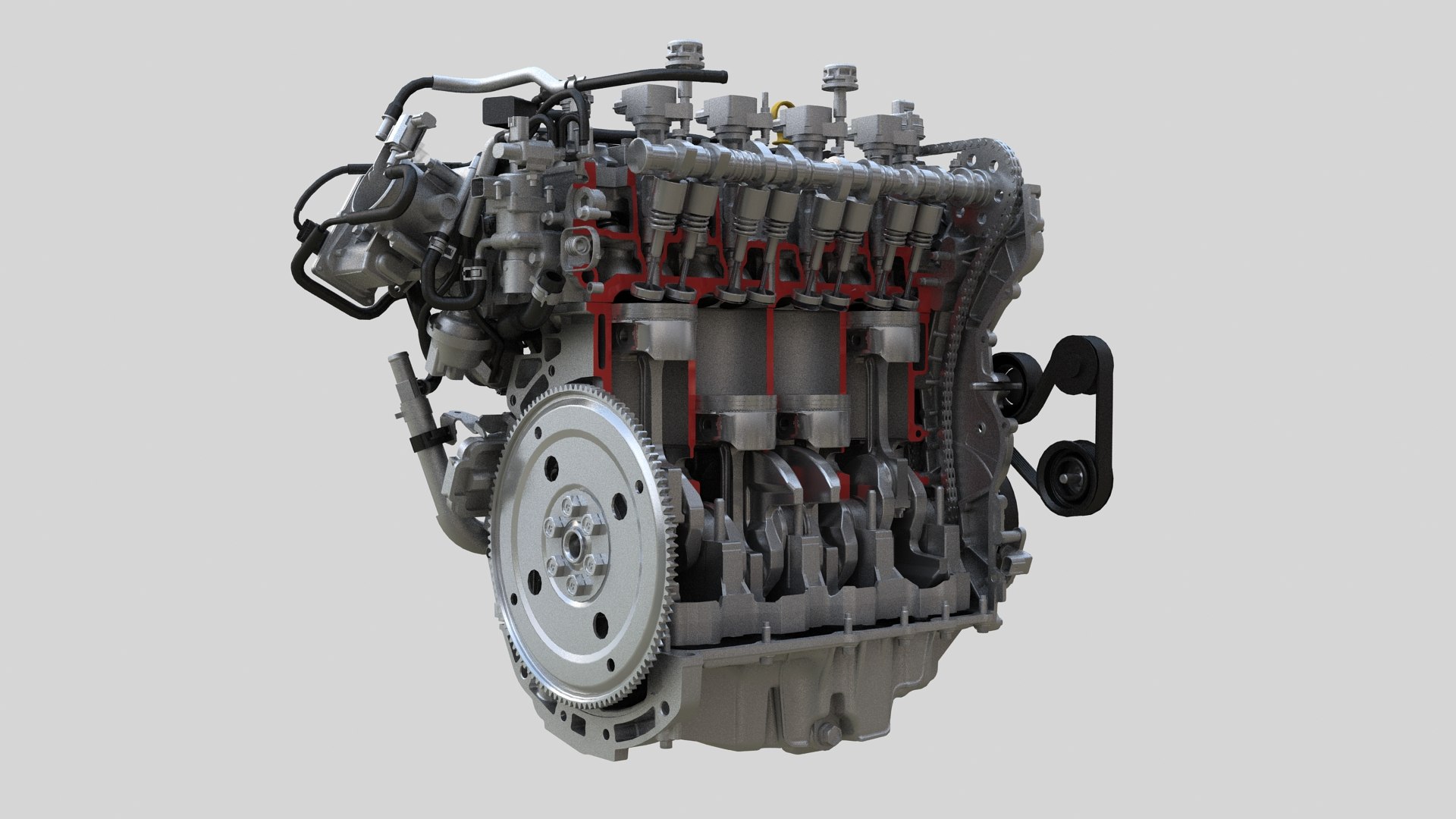 Engine Three Piece With Animation Steam Fuel Electric 3D Model ...