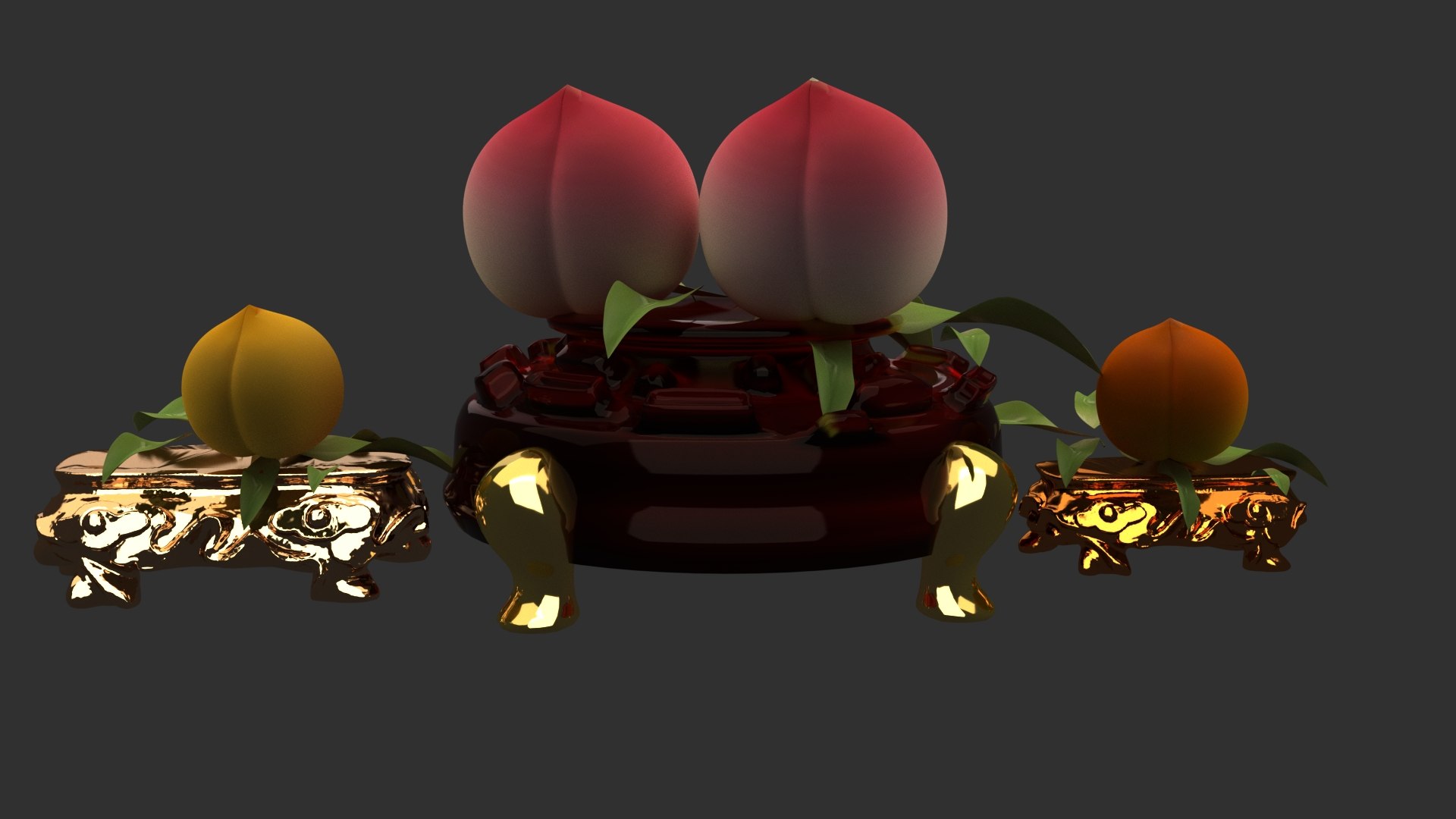 3D Model Chinese Peach Figure - TurboSquid 2487367