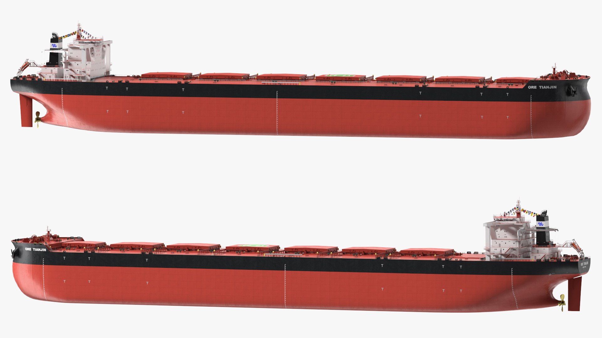 3D Ore Carrier Ship Loaded model - TurboSquid 1900306
