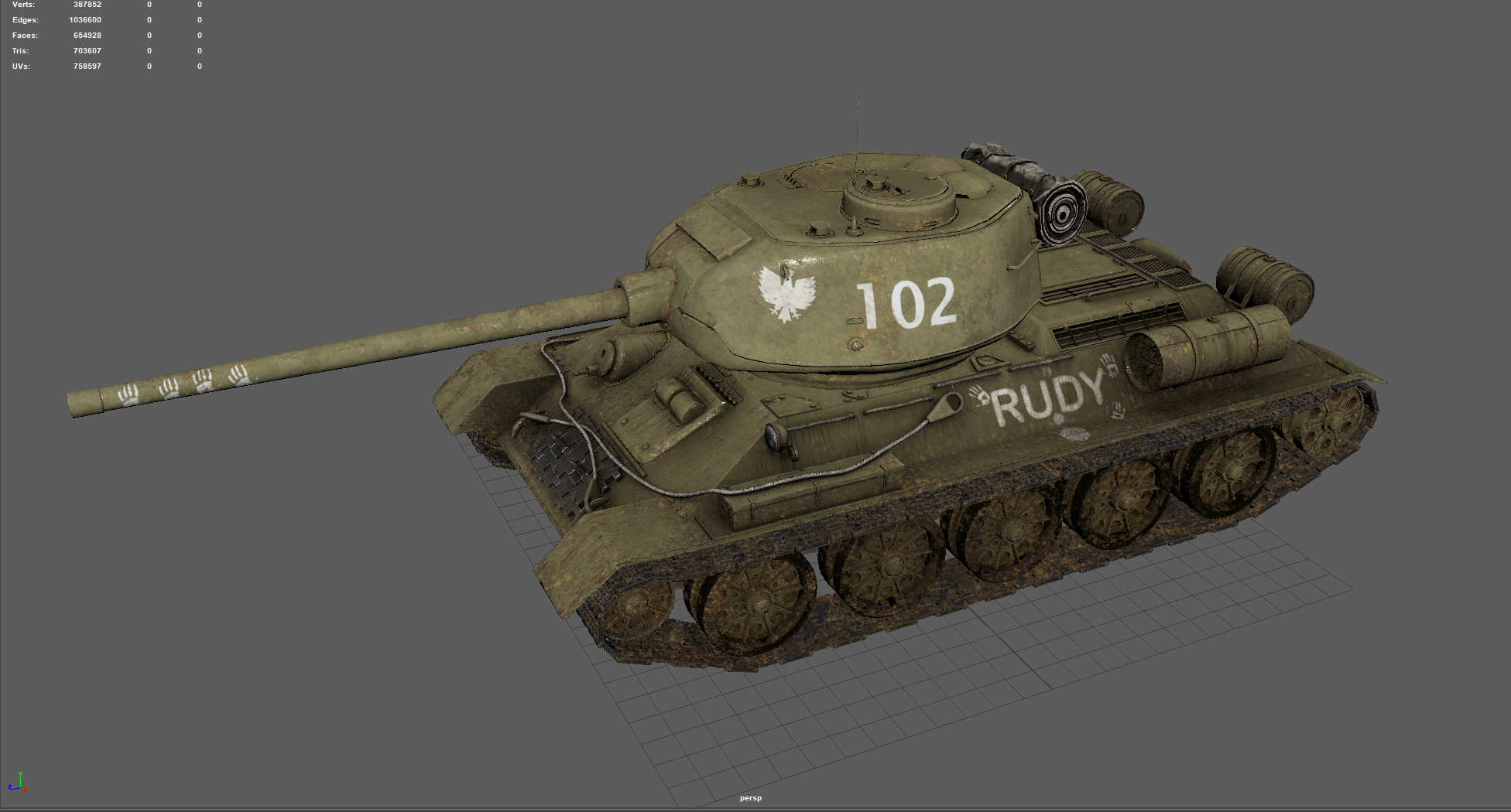 3D model t 34 rudy - TurboSquid 1666407