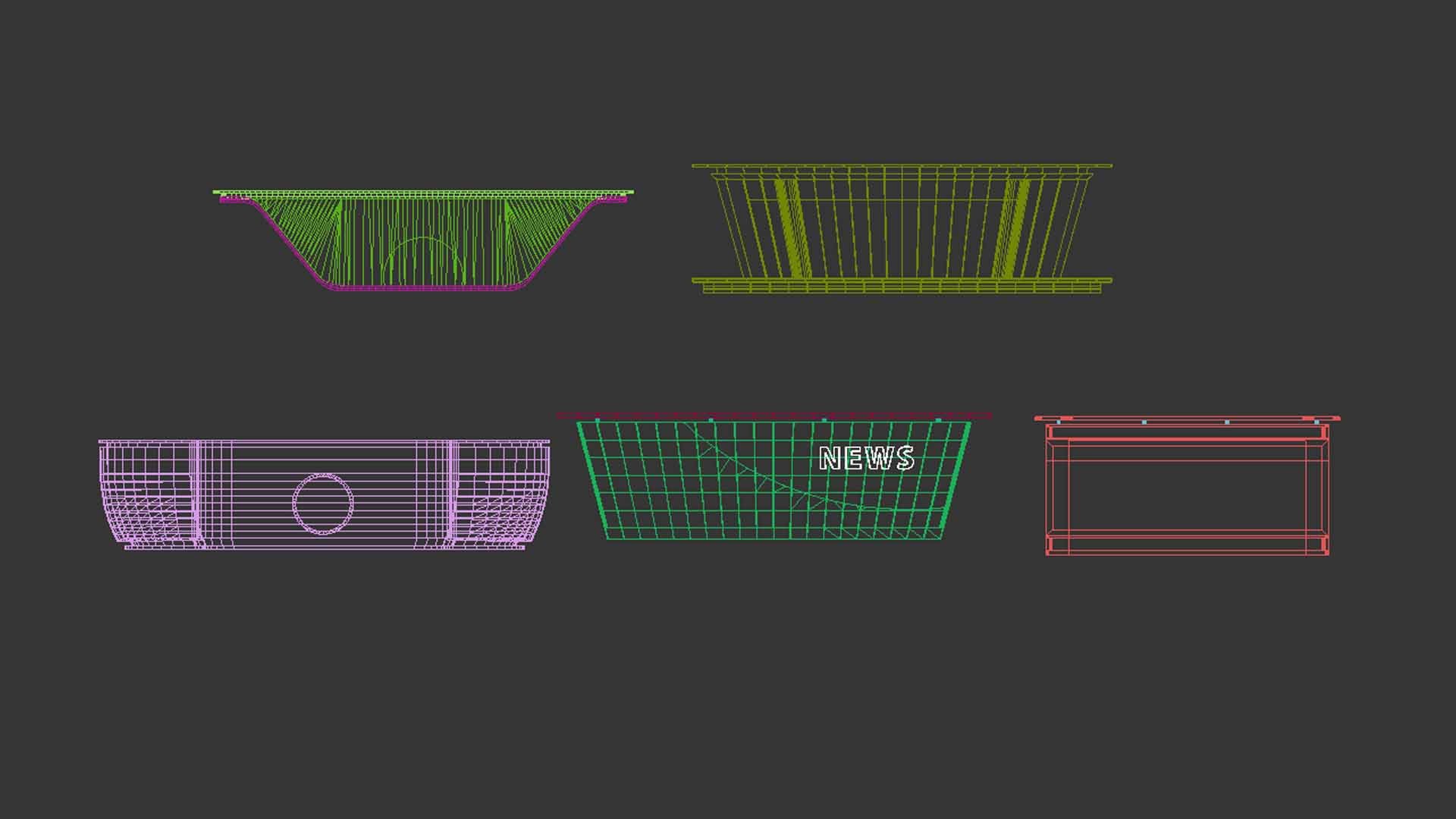 5 Virtual News Studio Tables 3D Model - TurboSquid 2088710