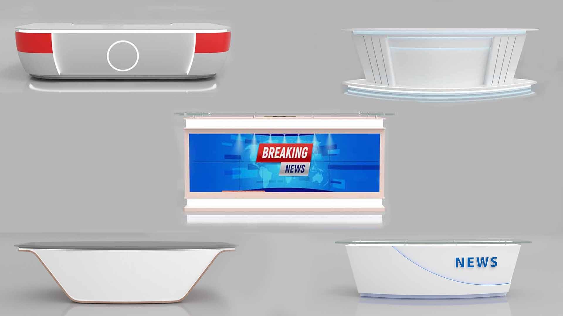 5 Virtual News Studio Tables 3D Model - TurboSquid 2088710