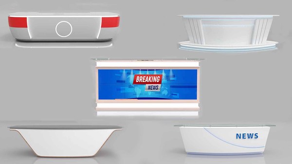 modelo 3d 5 virtual News studio Tables - TurboSquid 2088710