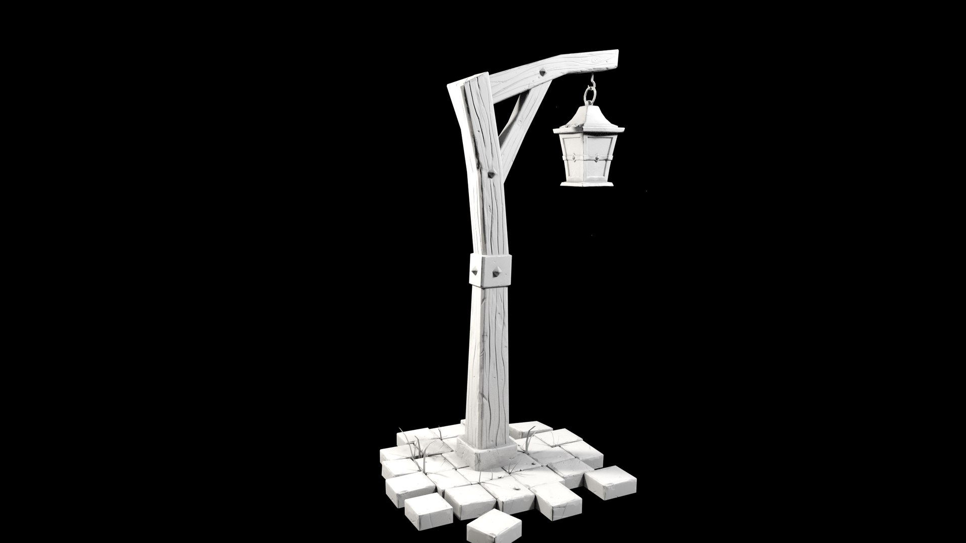3D Stylized Lantern Pole Lights - TurboSquid 1564618