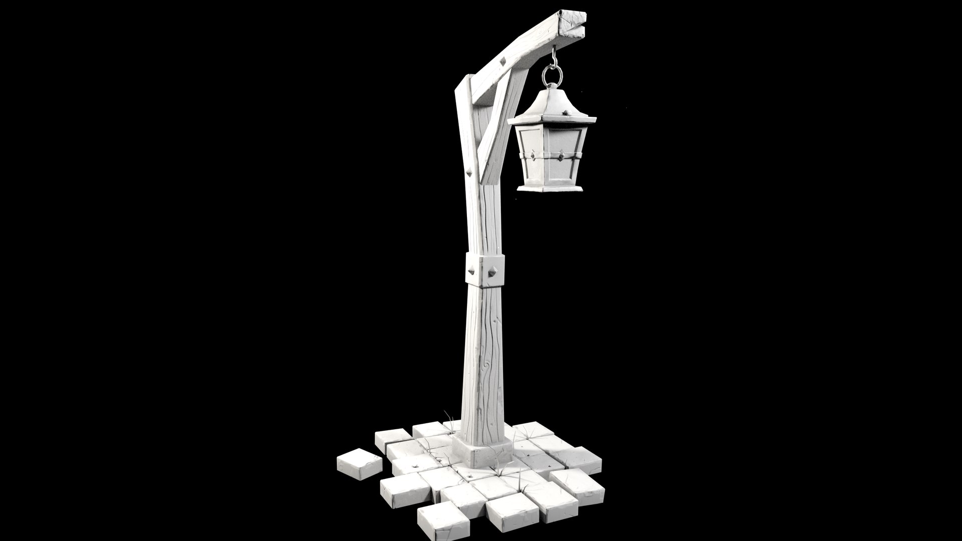 3D Stylized Lantern Pole Lights - TurboSquid 1564618