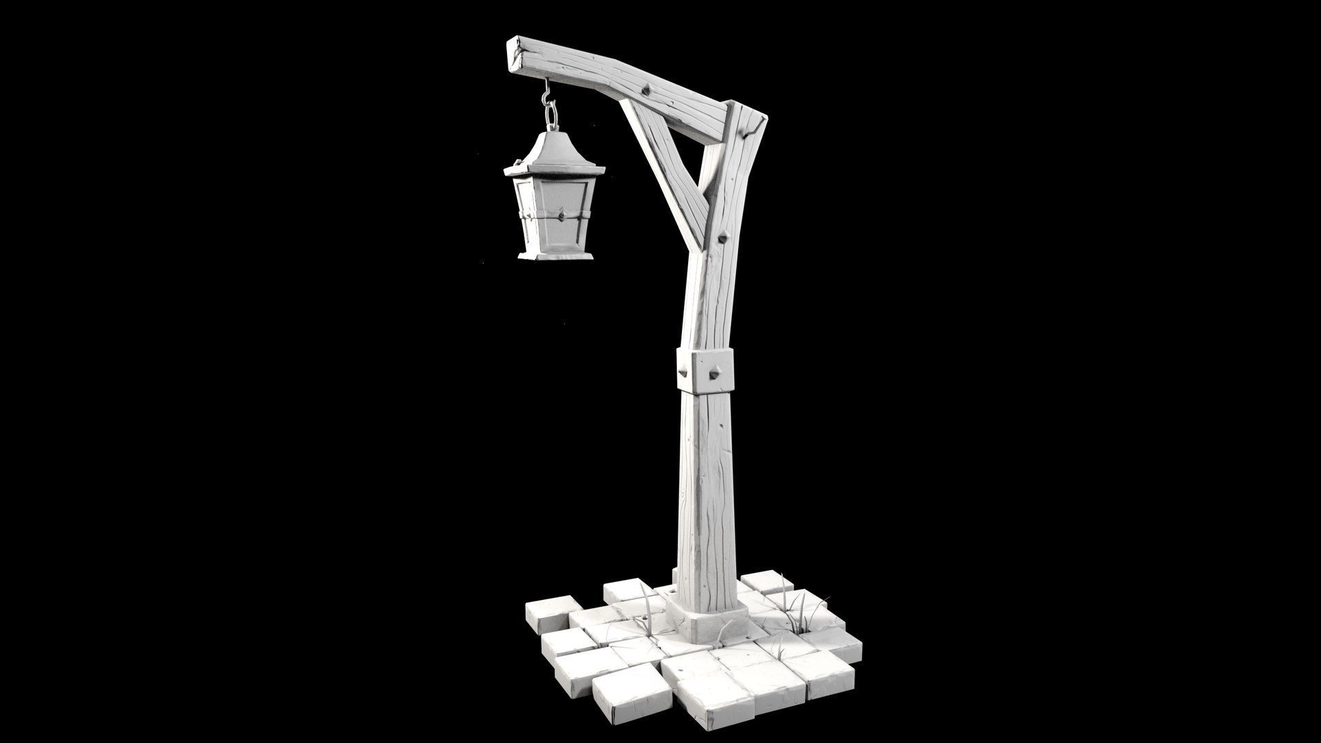 3D Stylized Lantern Pole Lights - TurboSquid 1564618