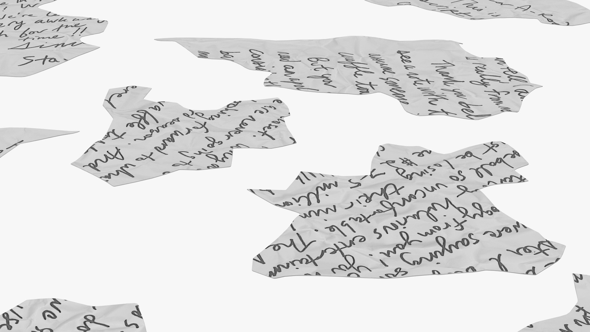 Torn Letter Pieces 3D - TurboSquid 1511247