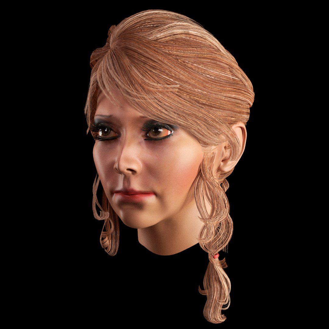Set Hairstyle 5 Types Model - TurboSquid 1447859