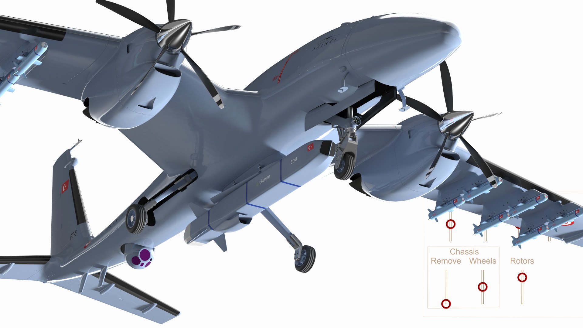Baykar Bayraktar Akinci Rigged 3D - TurboSquid 2131002