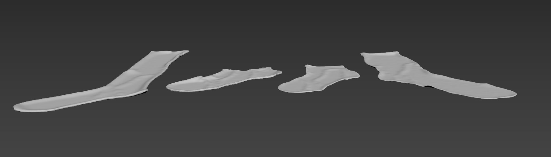 Pack 4 Socks Model - TurboSquid 1440727