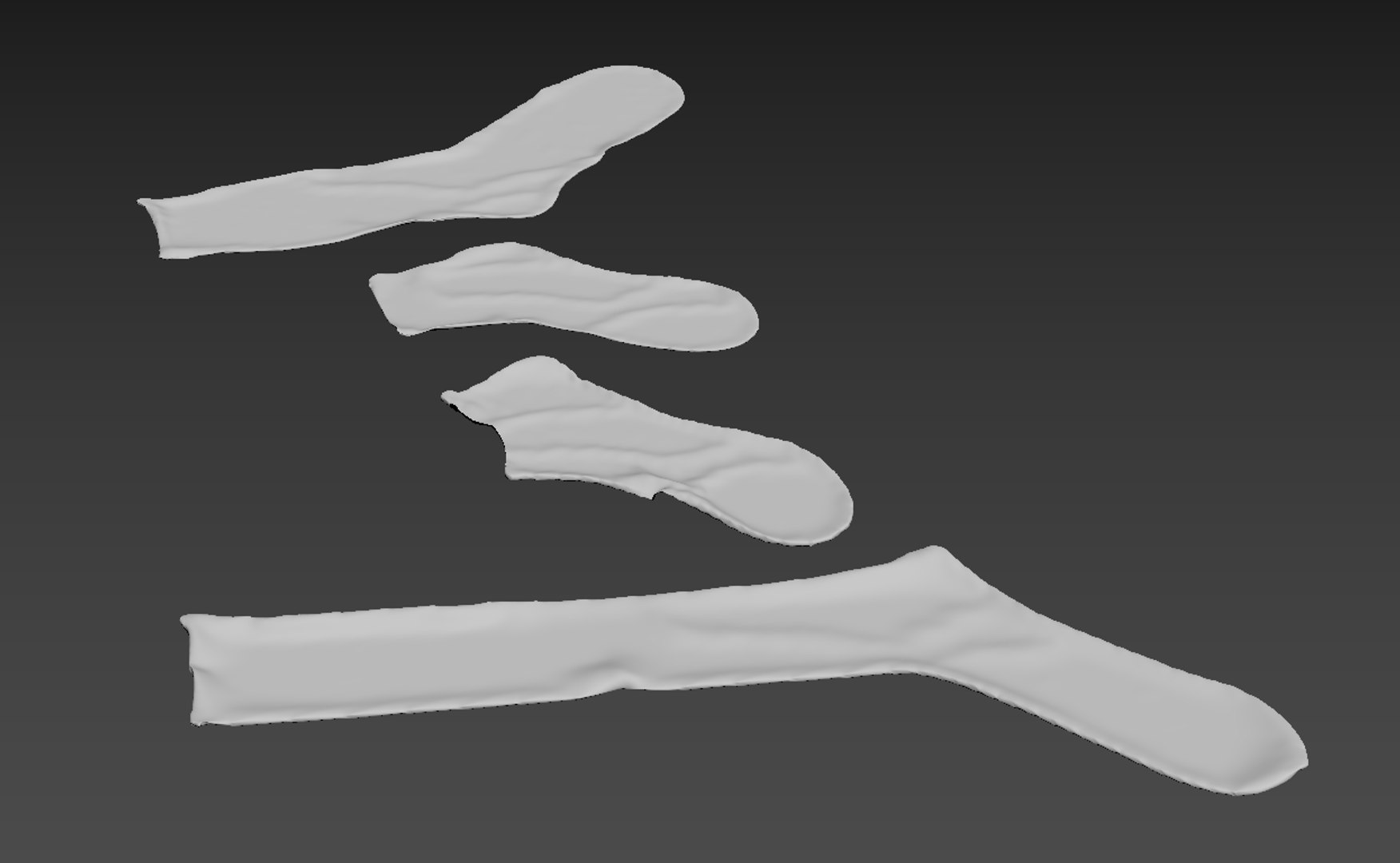 Pack 4 Socks Model - TurboSquid 1440727