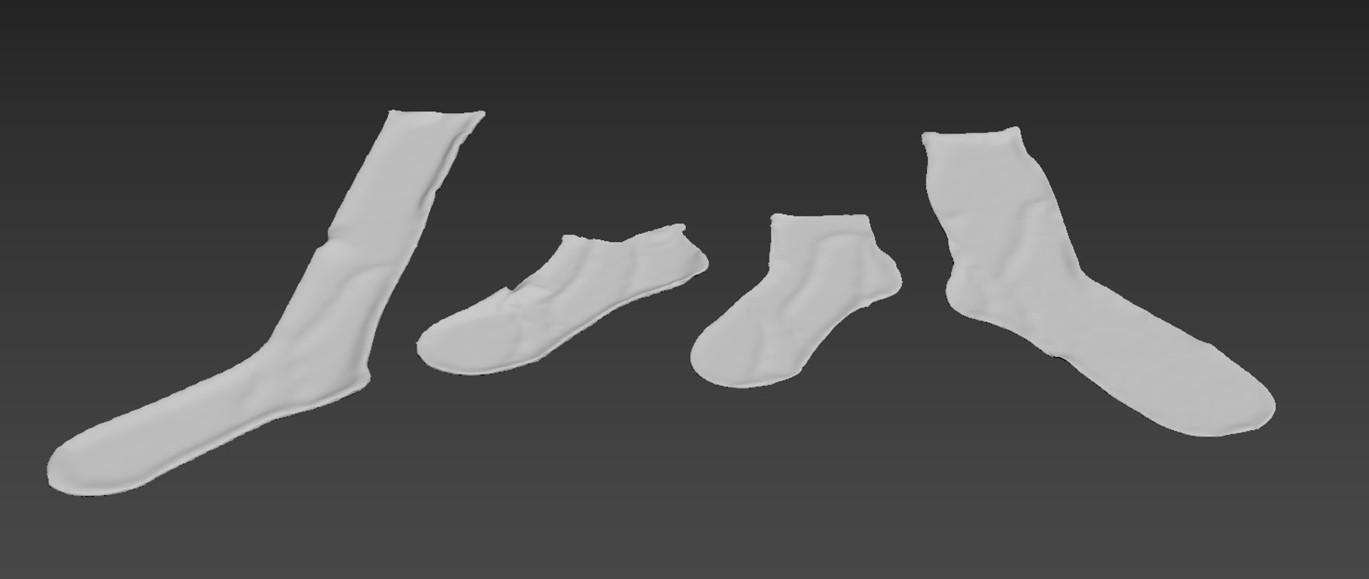 Pack 4 Socks Model - TurboSquid 1440727