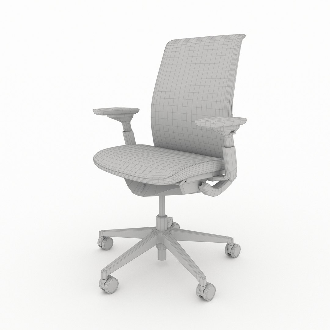 3D Office Workstation-Frame Two Think Chair Low Poly Model - TurboSquid ...