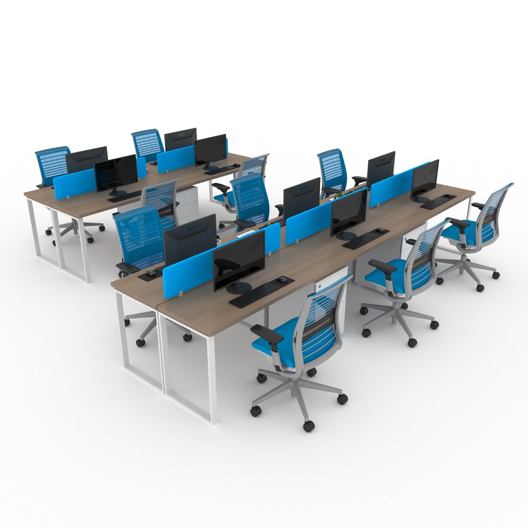 3D Office Workstation-Frame Two Think Chair Low Poly Model - TurboSquid ...